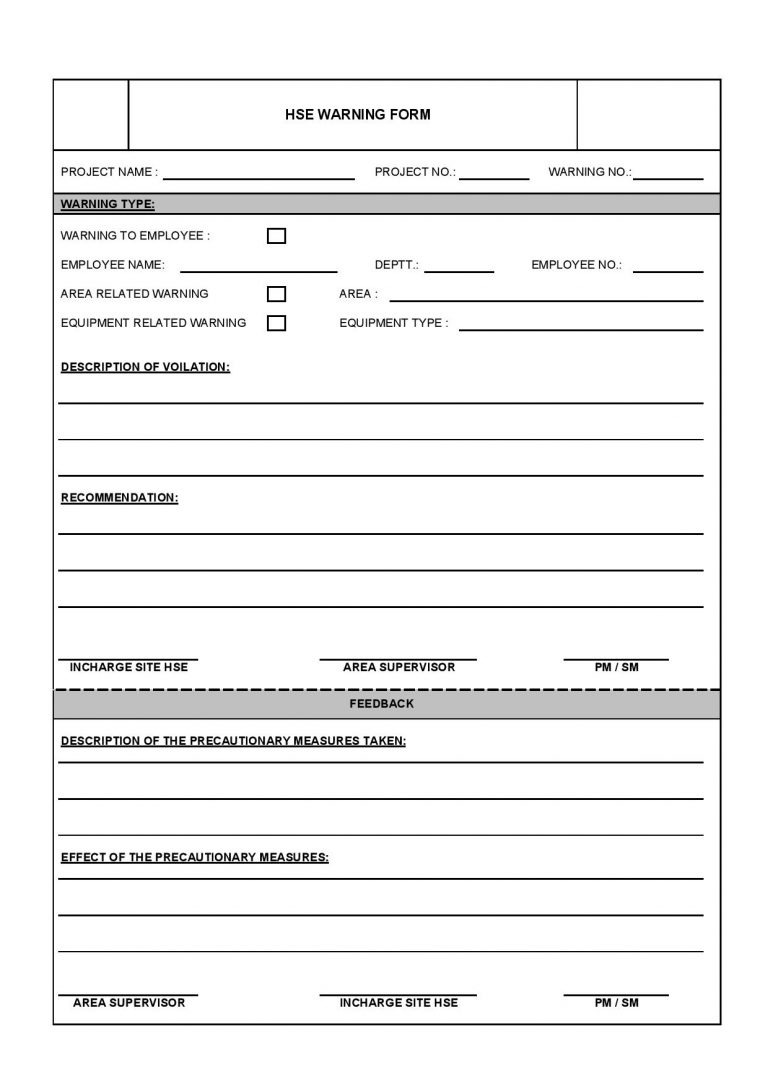 Download HSE Report Formats HSE Docs