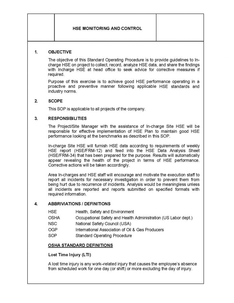 Download HSE Report Formats HSE Docs