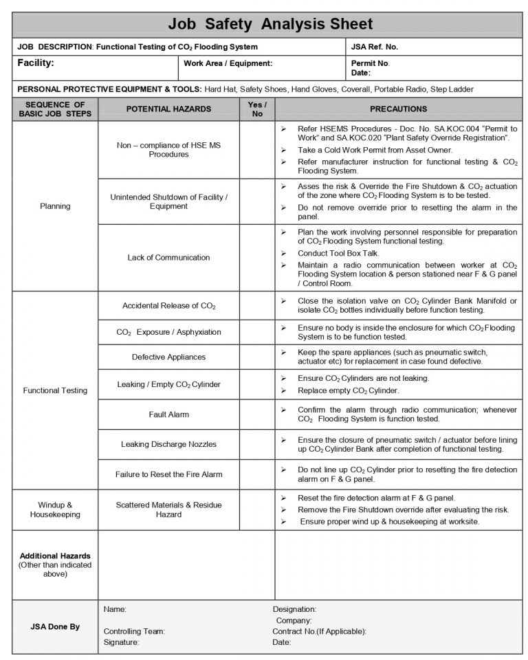 Donwload Job Safety Analysis ( JSA ) - Jobs Portal
