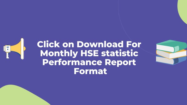 Download HSE Statistics Report Format | HSE Formats in Excel